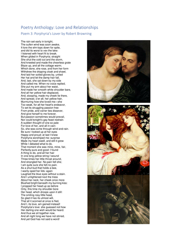 AQA Literature Anthology Love and Relationships | Teaching Resources