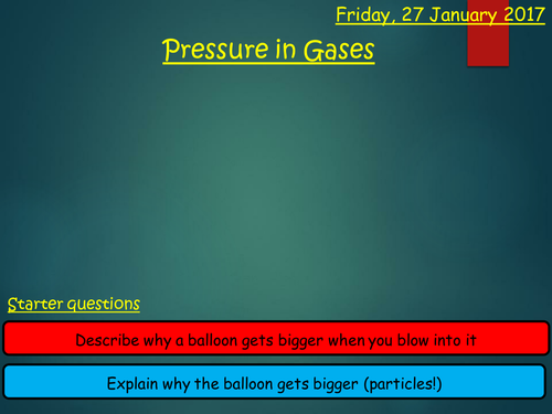 Gas Pressure Lesson With Demo | Teaching Resources