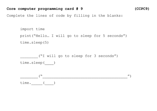 GCSE Computer Science - core programming cards and activities for ... GCSE Computer Science - core programming cards and activities for ...