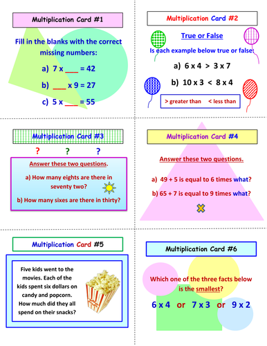 Multiplication Facts SCOOT Game (30 cards, grid, COMPLETE Lesson plan ...