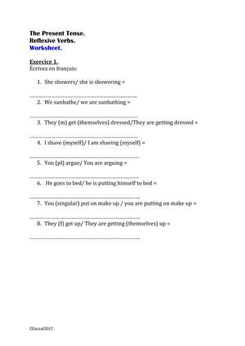 Reflexive Verbs in the Present Tense in French - A Complete Guide ...