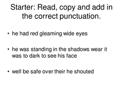 Gothic Creative Writing KS3 | Teaching Resources