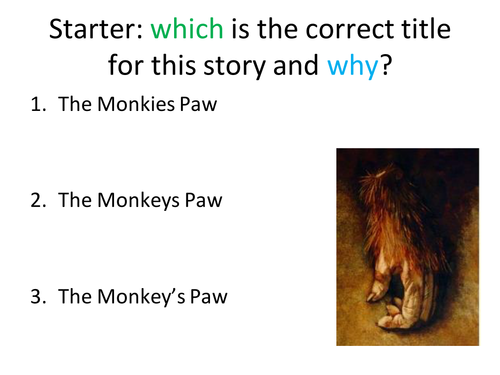 The Monkey's Paw Gothic Literature Lesson KS3 / KS4 | Teaching Resources