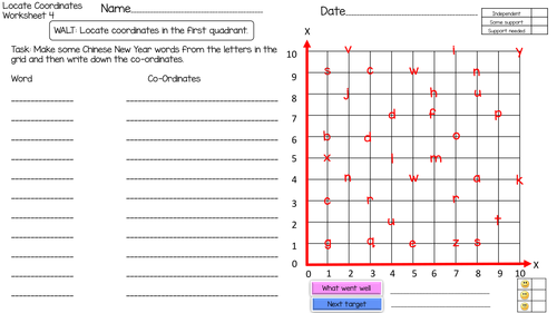Chinese New Year Coordinates | Teaching Resources