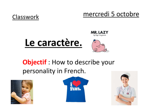 Character descriptions in French | Teaching Resources