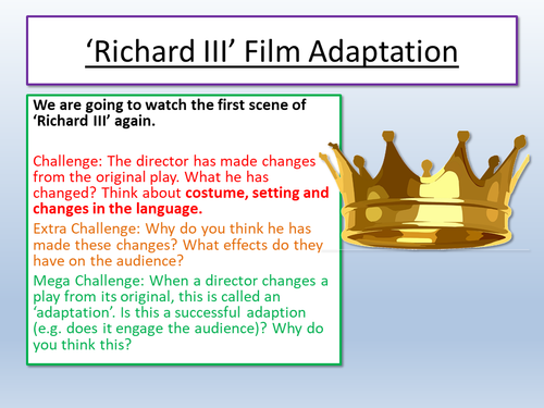 Richard III Act 1 Scene 1 | Teaching Resources