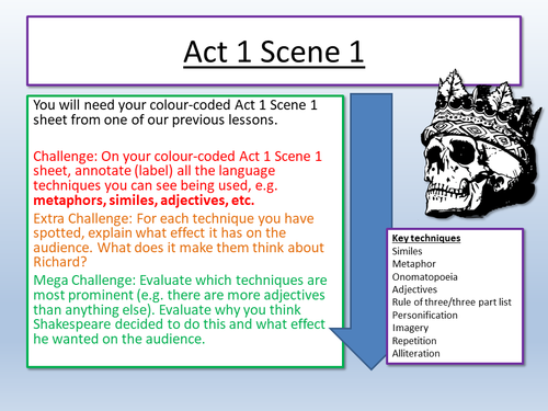 Richard III Act 1 Scene 1 | Teaching Resources