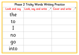Phonics Tricky Words -Writing Practice - Letters and Sounds - Phases 2 ...