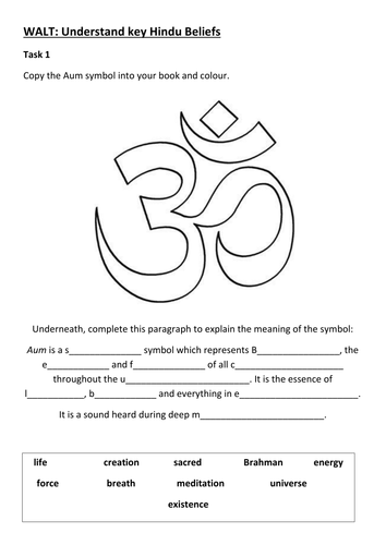 Hindu Beliefs - PPT and accompanying worksheet | Teaching Resources
