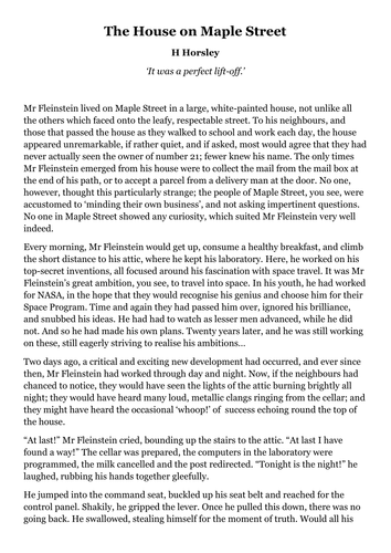 The House on Maple Street, Harris Burdick Mysteries | Teaching Resources