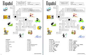 Spanish Irregular Yo Form Verbs Crossword and Image IDs Worksheet ...