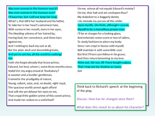 Richard III Act 1 Scene 2 | Teaching Resources