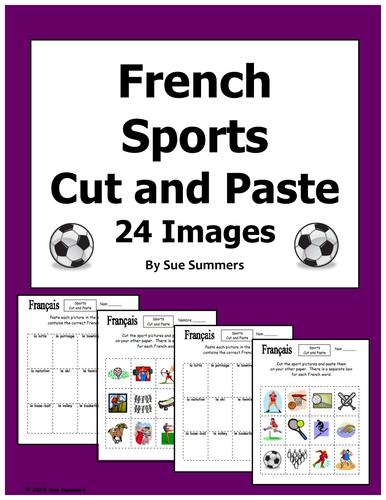 French Sports Cut and Paste / Game Cards / Flashcards | Teaching Resources
