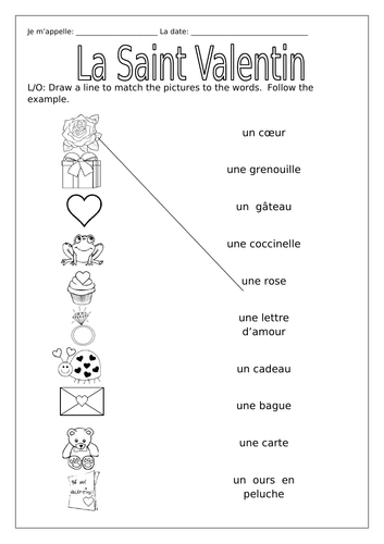 FRENCH - SAINT VALENTINE - ACTIVITIES 2 - WORKSHEETS/GAME | Teaching ...