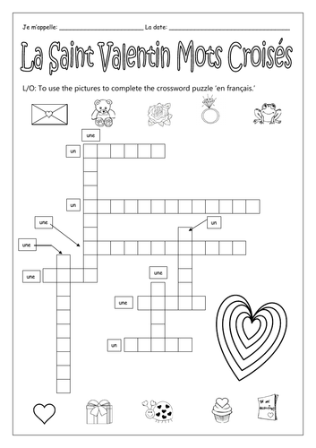 FRENCH - SAINT VALENTINE - ACTIVITIES 2 - WORKSHEETS/GAME | Teaching ...