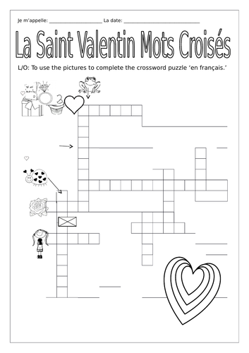 FRENCH - SAINT VALENTINE - ACTIVITIES 2 - WORKSHEETS/GAME | Teaching ...