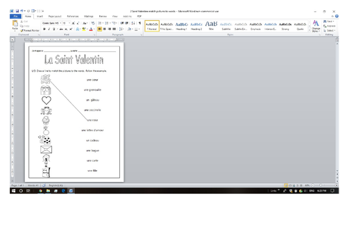 FRENCH - SAINT VALENTINE - ACTIVITIES 2 - WORKSHEETS/GAME | Teaching ...