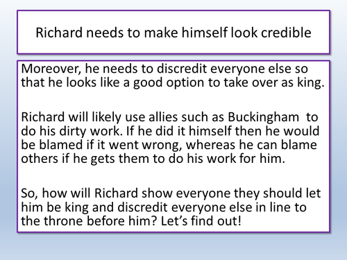 Richard III Act 3 Scene 5 | Teaching Resources