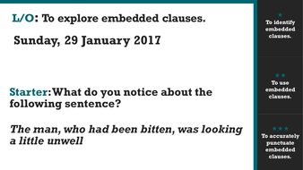 Embedded Clauses Lesson | Teaching Resources