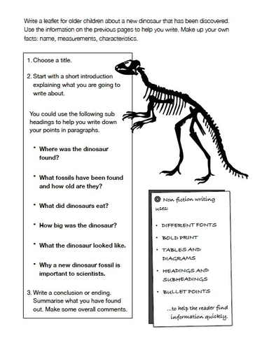 Dinosaur Discovery: Practise Information Writing (SATS And 11 ...