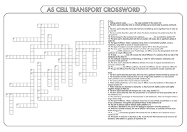 A Level Biology: Crossword Pack On Cell Membrane Structure and Movement ...