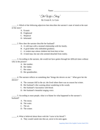 "The Wife's Story" by Ursula K. Le Guin - Quiz & Key | Teaching Resources