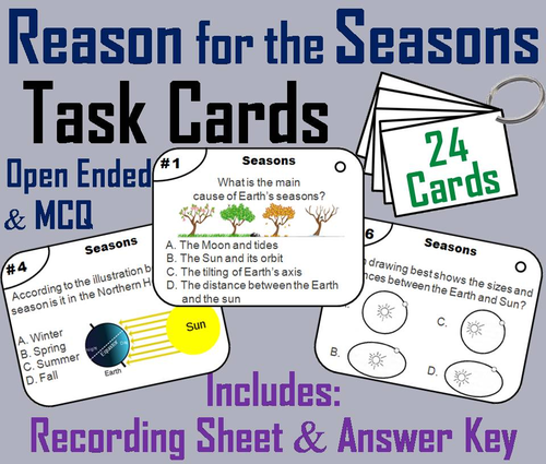 Reasons for the Seasons Task Cards, PowerPoint and Activities Bundle ...