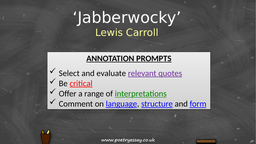 Lewis Carroll – ‘Jabberwocky’ – Annotation / Planning Table / Questions ...