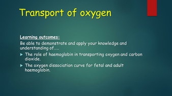 OCR A Level Biology (H020) Module 3 - Transport of oxygen | Teaching ...