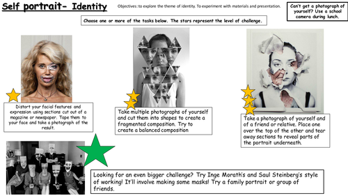 Art- self portrait task (photography) | Teaching Resources