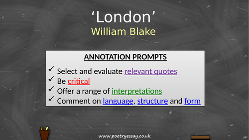 William Blake – ‘London’ – Annotation / Planning Table / Questions ...