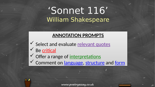 William Shakespeare – ‘Sonnet 116’ – Annotation / Planning Table ...