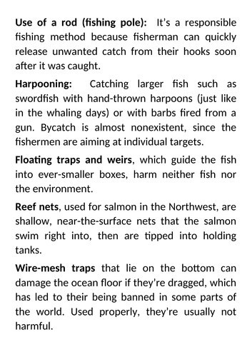 AQA KS4 Biology (Science) Sustainable Fisheries Lesson | Teaching Resources