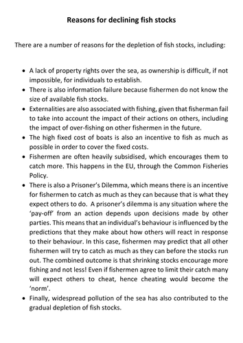 AQA KS4 Biology (Science) Sustainable Fisheries Lesson | Teaching Resources
