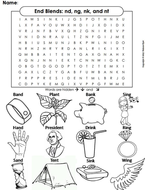 Ending Sounds Word Search: nd, ng, nk, and nt (End Blends) | Teaching ...