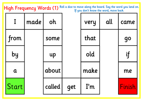 High Frequency Word Game - 5x Game Mats - Phonics/Letters and Sounds ...