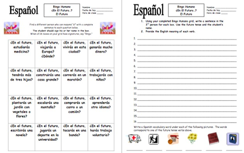 Spanish Future Tense Human Bingo Game Speaking Activity | Teaching ...