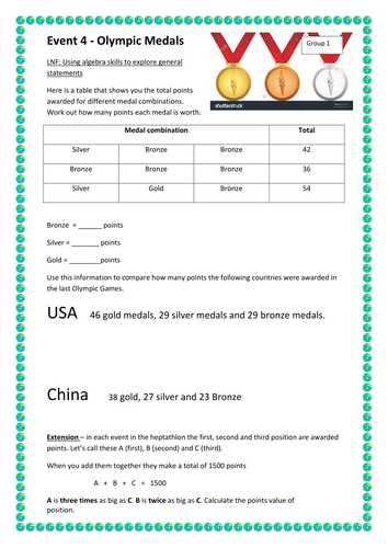 Year 5-6 Maths activities (linked to Athletes and Sport) | Teaching ...