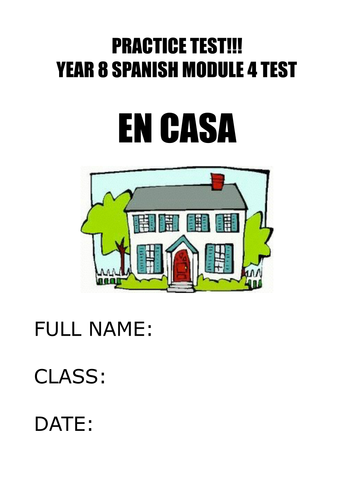 Spanish practice test - Mi Casa | Teaching Resources