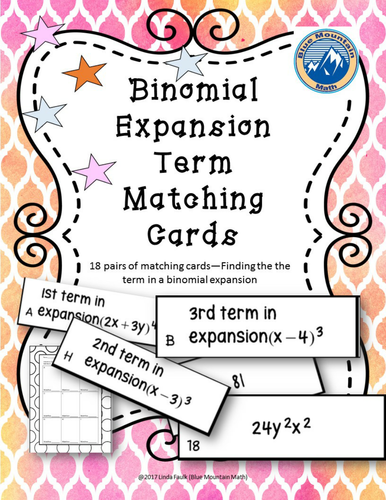 Binomial Term Matching Card Set | Teaching Resources