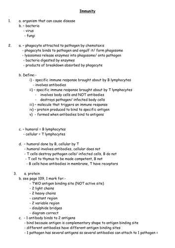 AS Biology - Immunity (Teaching materials, lesson plans, ppt files and ...
