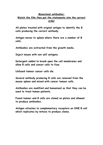 AS Biology - Immunity (Teaching materials, lesson plans, ppt files and ...