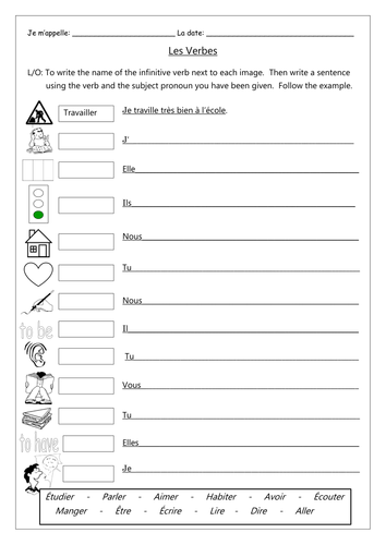 FRENCH - LES VERBES - ACTIVITIES - WORKSHEETS | Teaching Resources