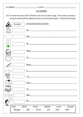FRENCH - LES VERBES - ACTIVITIES - WORKSHEETS | Teaching Resources