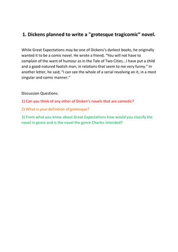 Charles Dickens - Great Expectations | Teaching Resources