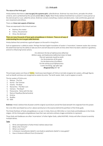 Hindu Gods | Teaching Resources