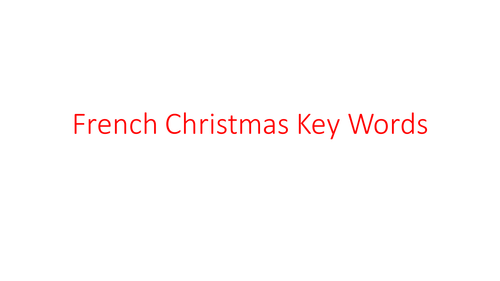 French Christmas Words Revision cards | Teaching Resources