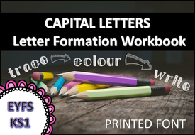 Capital Letters Letter Formation Workbook for EYFS/KS1 | Teaching Resources