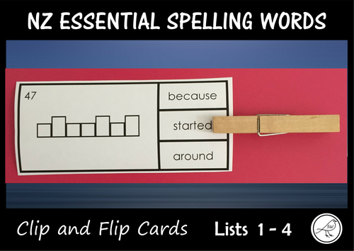 New Zealand Essential Spelling Words - clip and flip cards | Teaching ...