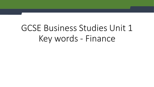 GCSE Business studies Finance complete pack | Teaching Resources
